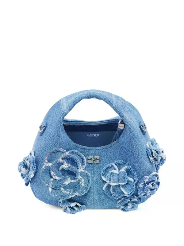 GANNI Floral Appliqué Tote Bag