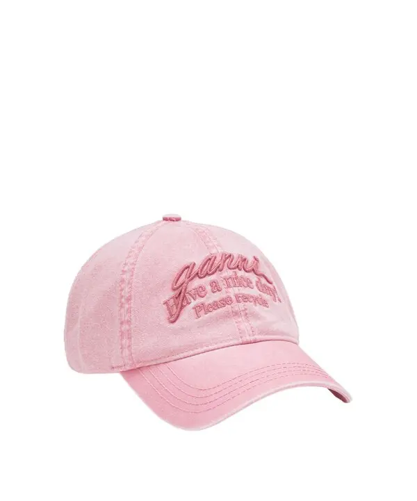 GANNI Cap In Pink Cotton - Pink Nectar