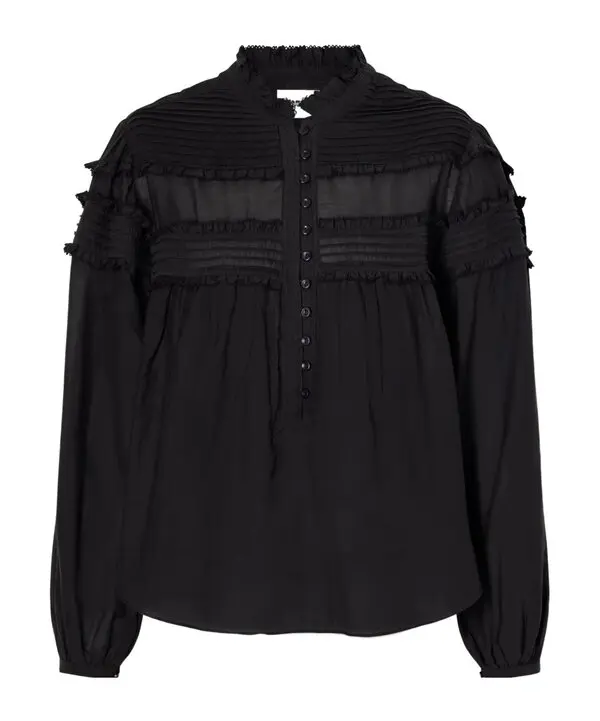 Isabel Marant Étoile Doane Ruffled Chiffon Blouse - Black