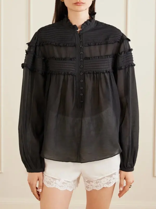 Isabel Marant Étoile Doane Ruffled Chiffon Blouse