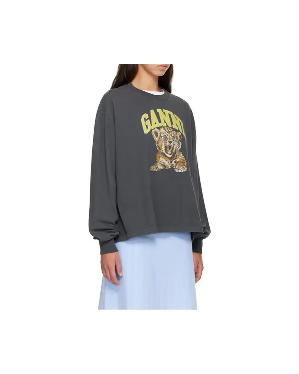 GANNI Logo Tiger T-shirt - Phantom Black