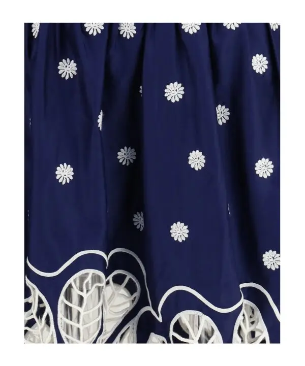 Farm Rio Embroidered Halterneck Dress
