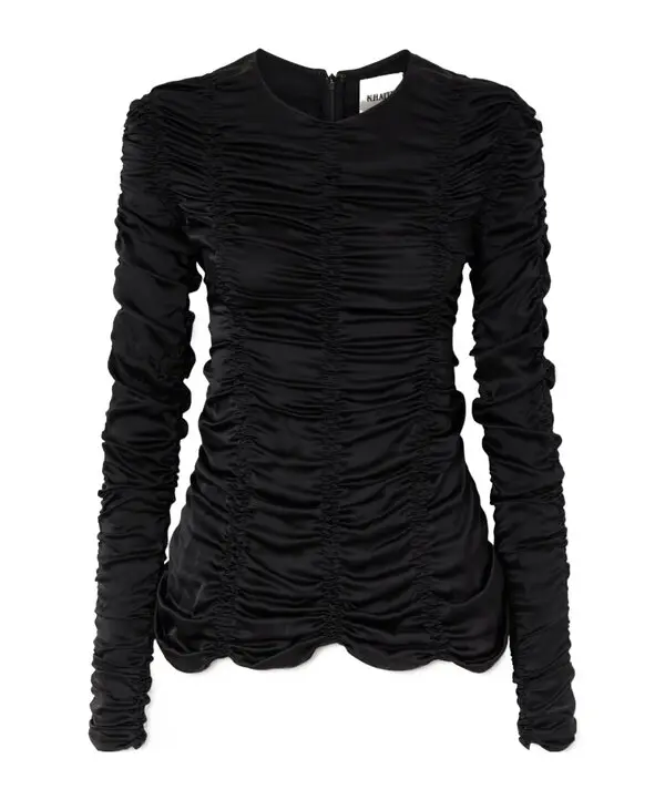 Khaite Rory Pleated Silk Top