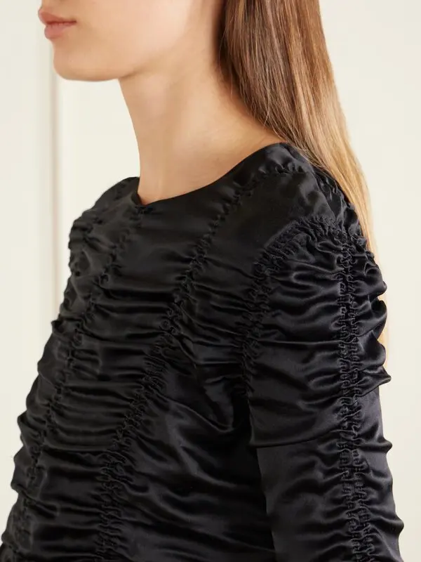 Khaite Rory Pleated Silk Top
