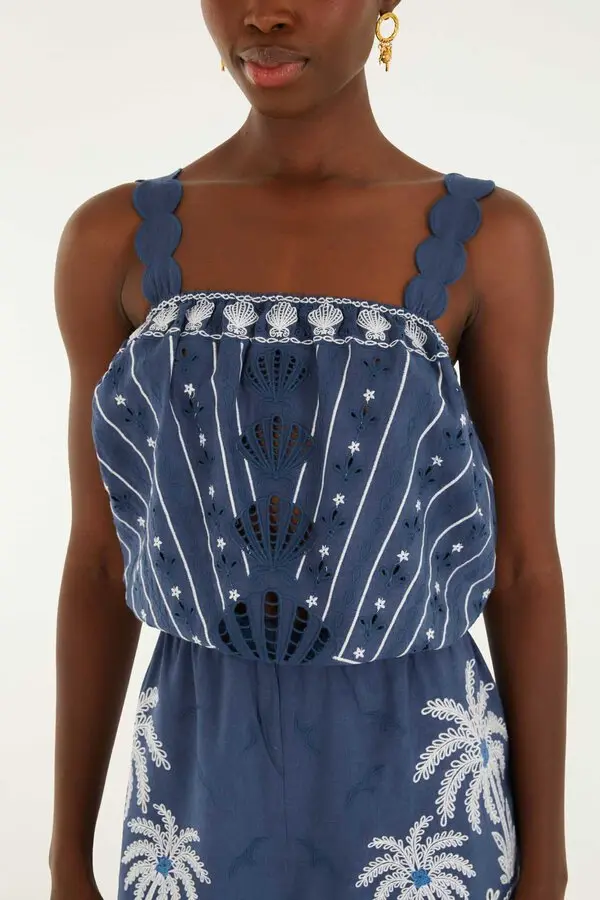 Farm Rio Embroidered Jumpsuit