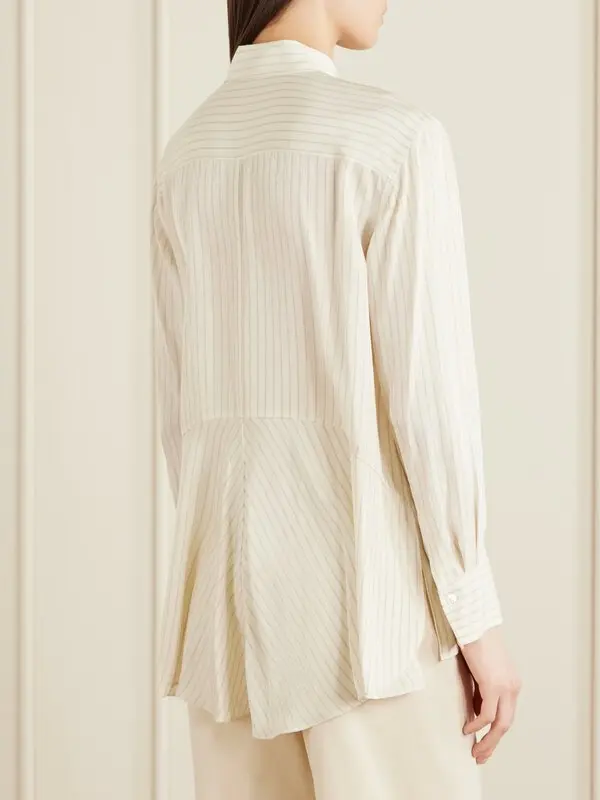 Theory Hi Lo Flou Striped Shirt