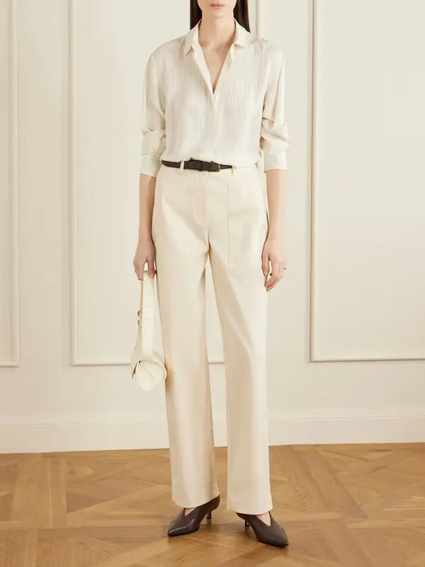 Theory Hi Lo Flou Striped Shirt