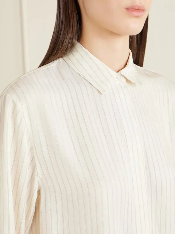 Theory Hi Lo Flou Striped Shirt