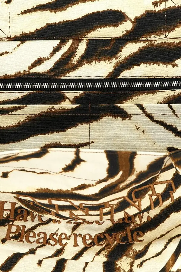 GANNI Zebra Printed Extra Large Tote Bag - Egret