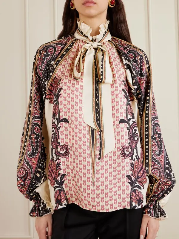 Etro Bow-tie Ruffle Print Shirt