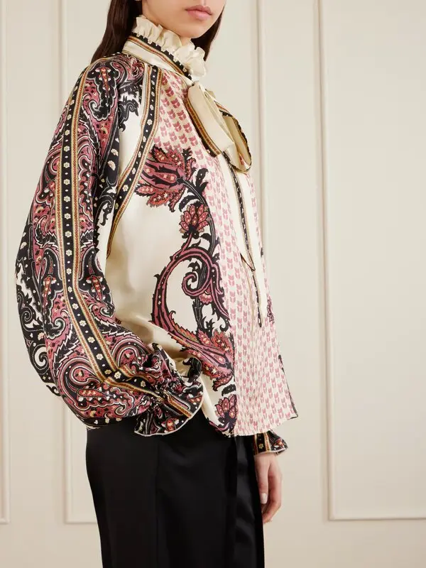 Etro Bow-tie Ruffle Print Shirt