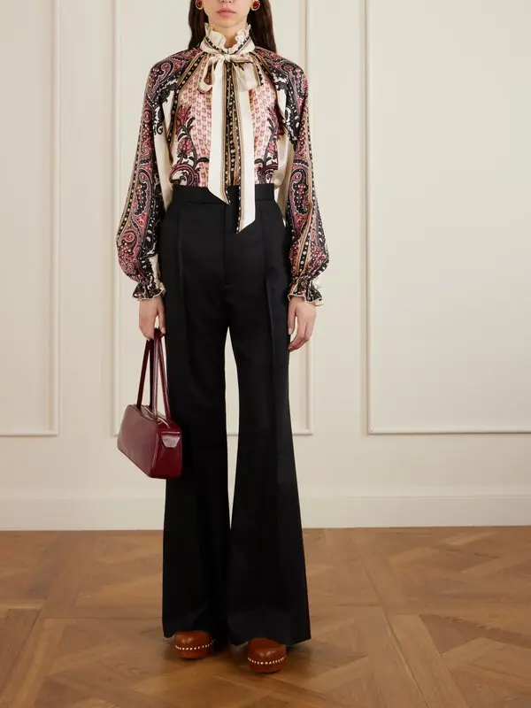 Etro Bow-tie Ruffle Print Shirt