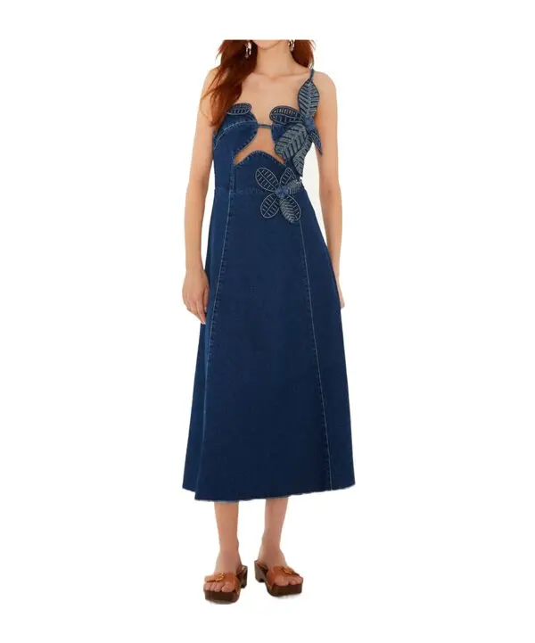 Farm Rio Floral Cutout Dress
