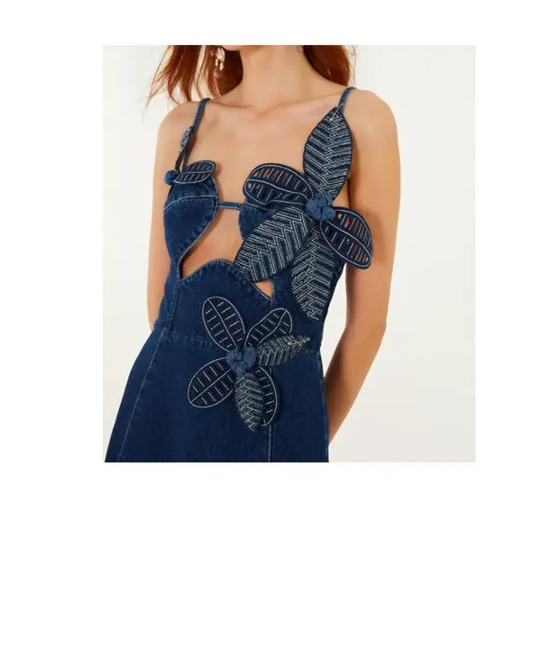 Farm Rio Floral Cutout Dress