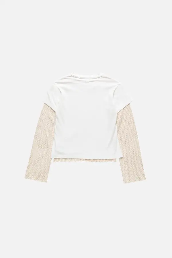 Acne Studios Layered Graphic Print Long Sleeve T-shirt - Off White