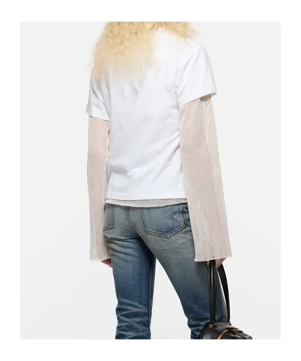 Acne Studios Layered Graphic Print Long Sleeve T-shirt - Off White