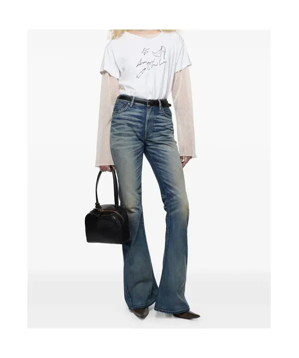 Acne Studios Layered Graphic Print Long Sleeve T-shirt - Off White