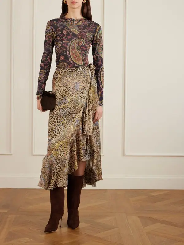 Etro Paisley-print Mesh Top