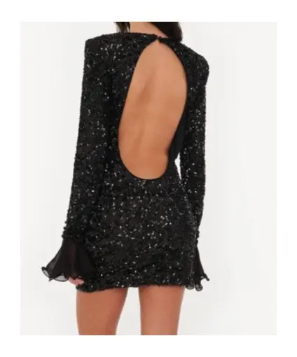 ROTATE BY BIRGER CHRISTENSEN Open Back Sequin Mini Dress