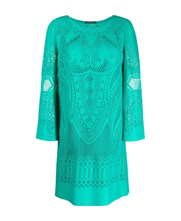 Alberta Ferretti Perforated Shift Dress