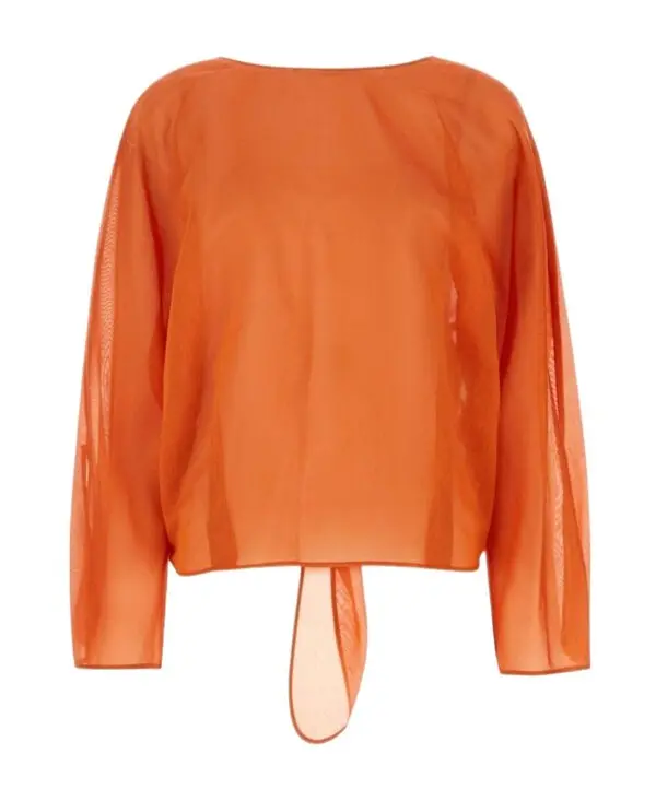 Alberta Ferretti V-back Tied-cuff Blouse