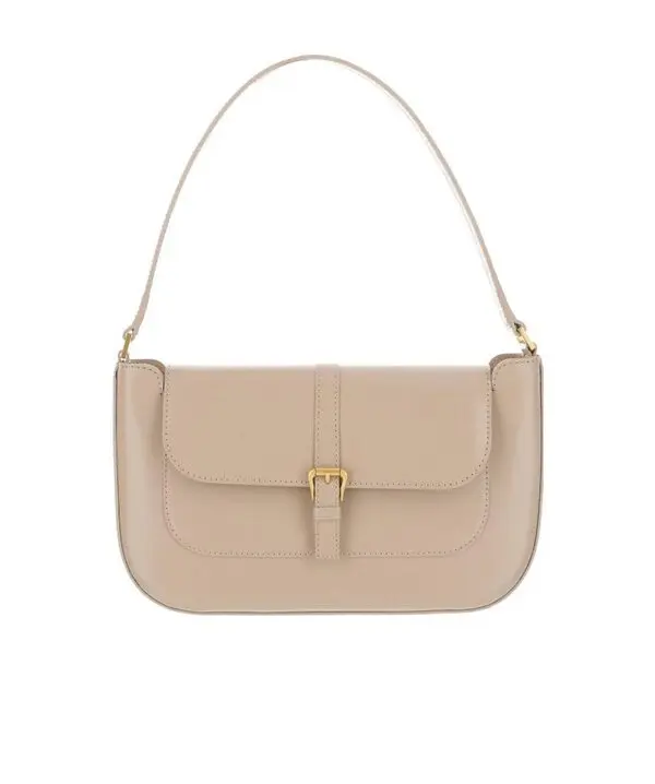 By Far Miranda Foldover Top Shoulder Bag - Nude