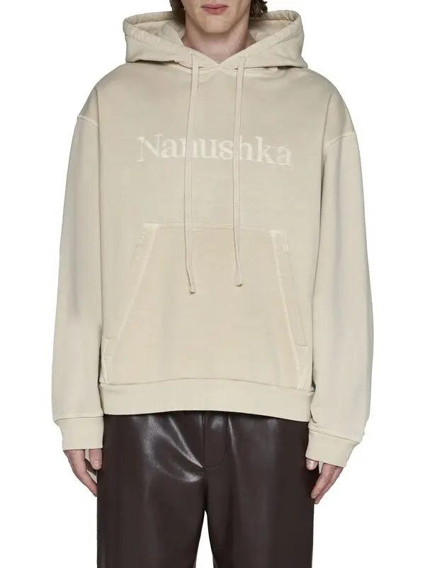 Nanushka Logo Embroidered Drawstring Hoodie