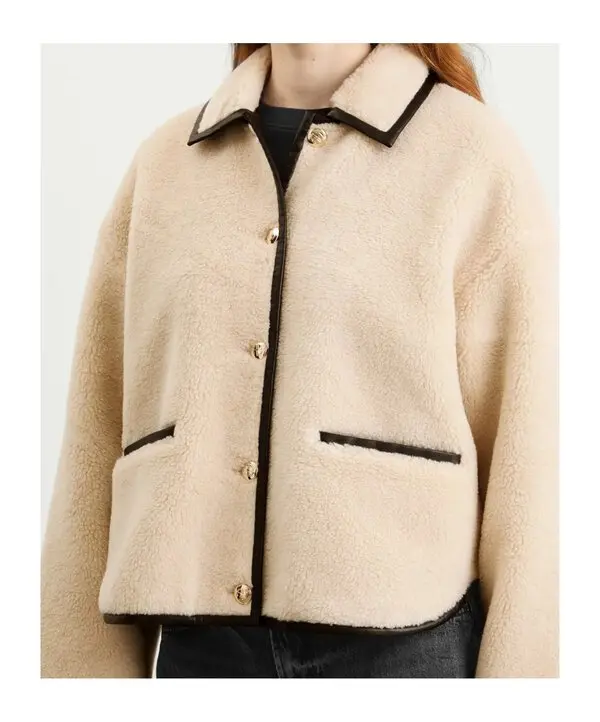 ANINE BING Piped Camden Teddy Jacket