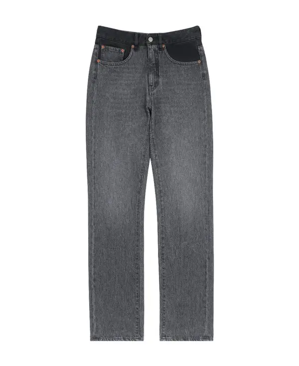 MAISON MARGIELA Logo Patch Slim Cut Jeans - Black