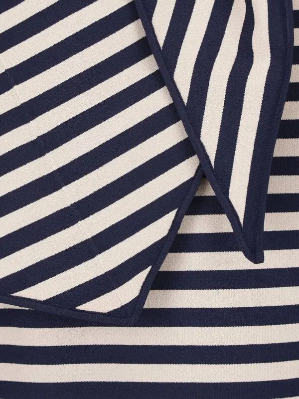 Max Mara Striped Knit Top With Detachable Scarf