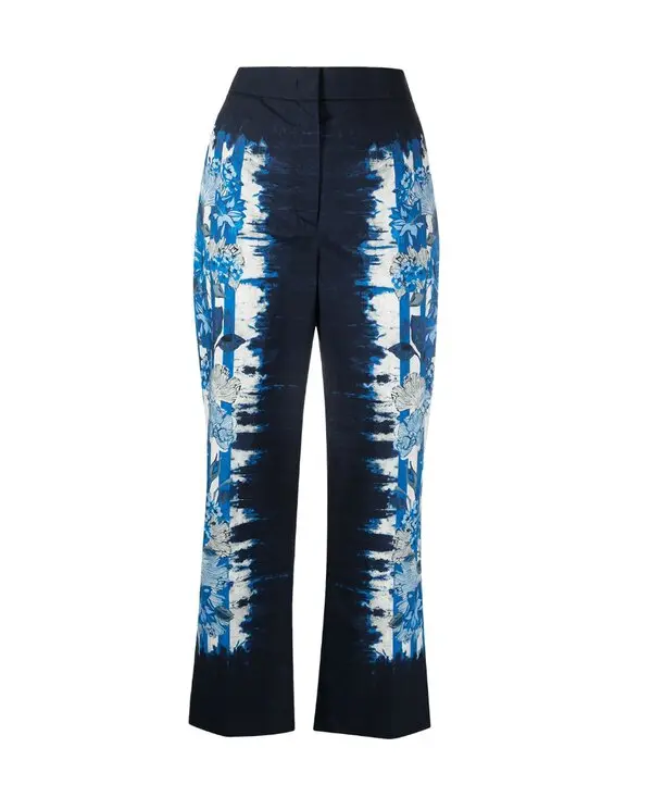 Alberta Ferretti Geometric-print Wide-leg Trousers