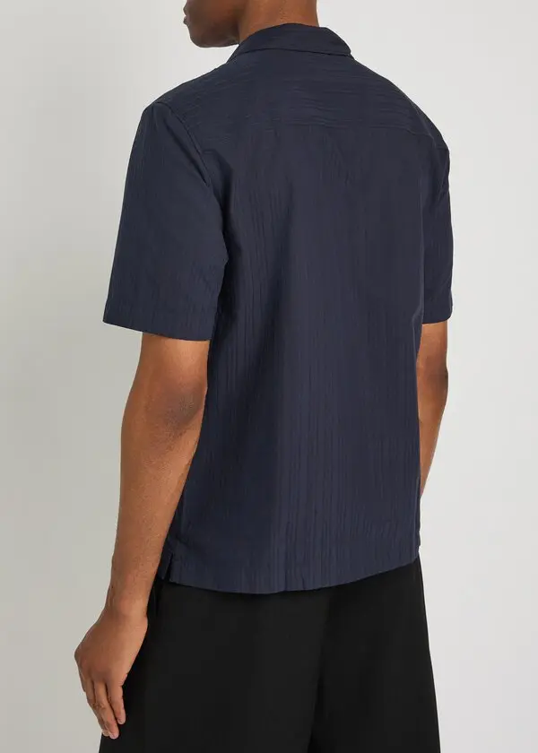 Sunspel Striped Embroidered Cotton Shirt
