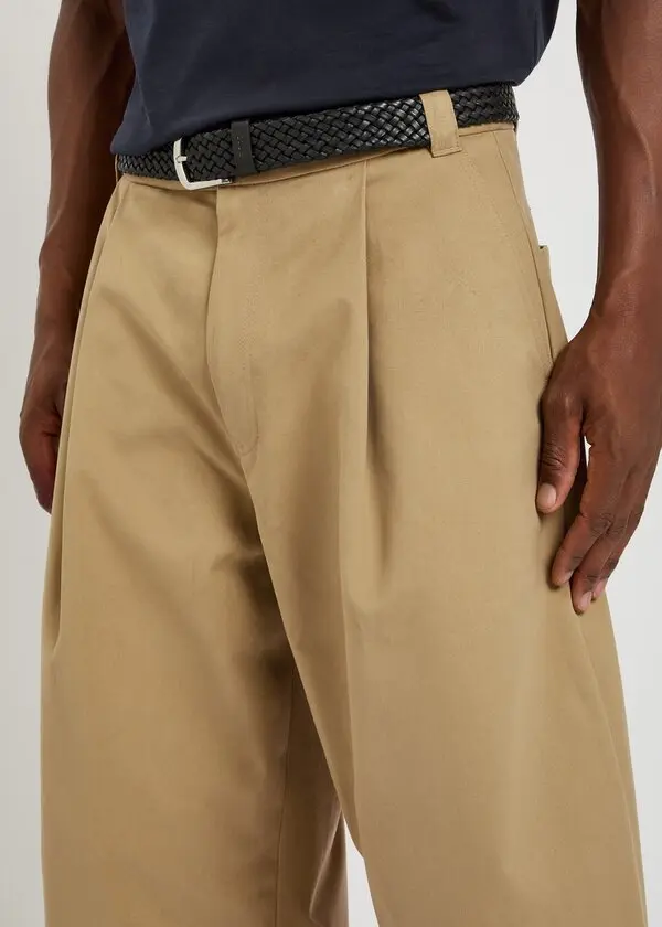 Studio Nicholson Pleated Wide-leg Trousers - Tan