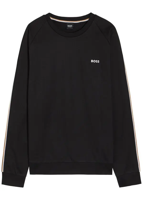 BOSS Iconic Logo-embroidered Cotton Sweatshirt