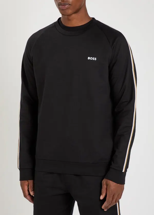 BOSS Iconic Logo-embroidered Cotton Sweatshirt