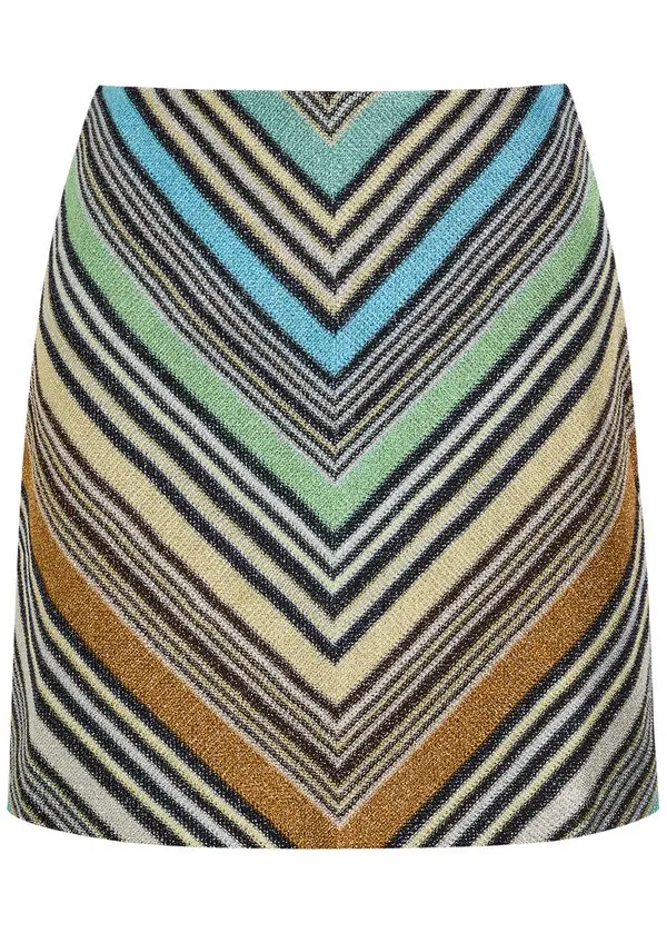 Missoni Striped Metallic-knit Mini Skirt