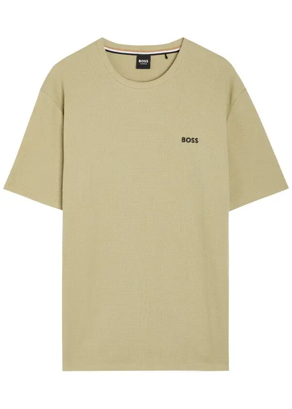 BOSS Logo-embroidered Waffle T-shirt
