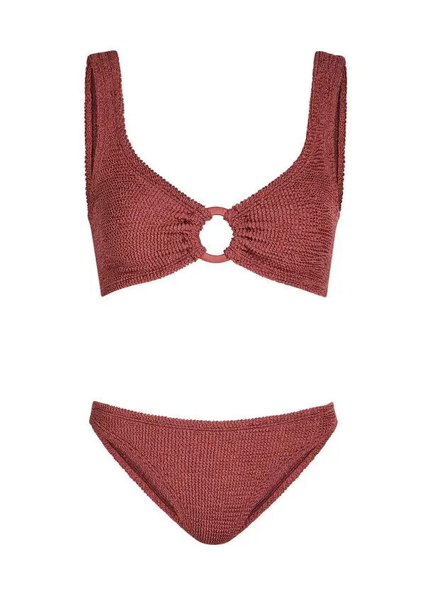 Hunza G Julia Hoop Crinkle Bikini - Rose