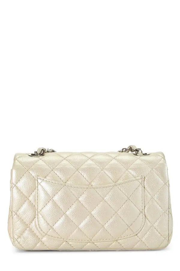 Chanel Cream Quilted Caviar Rectangular Flap