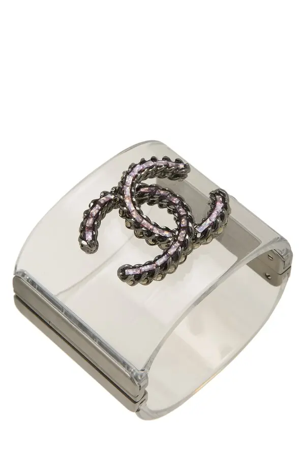 Chanel Lucite 'cc' Bangle - Clear