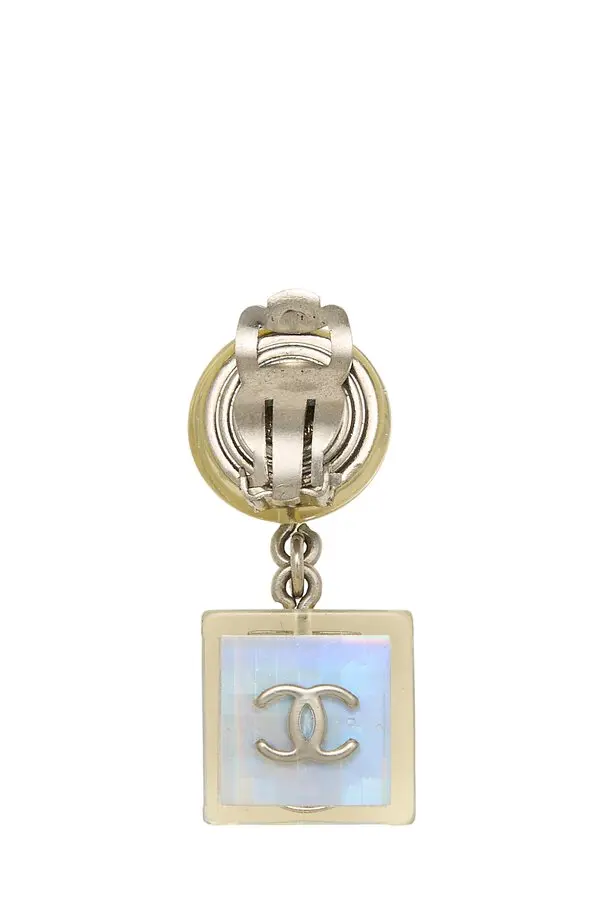 Chanel Acrylic No. 5 Cube Earrings
