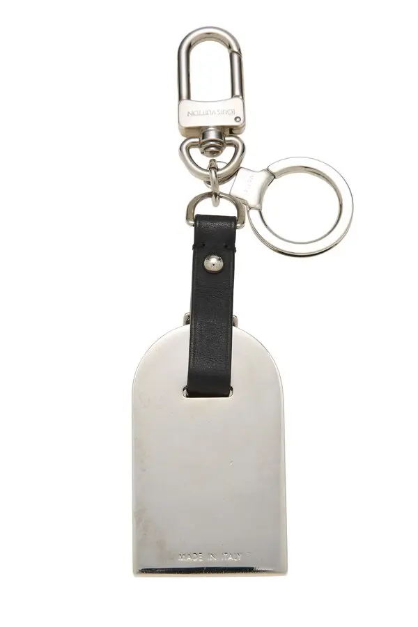 LOUIS VUITTON Silver Luggage Tag Key Holder