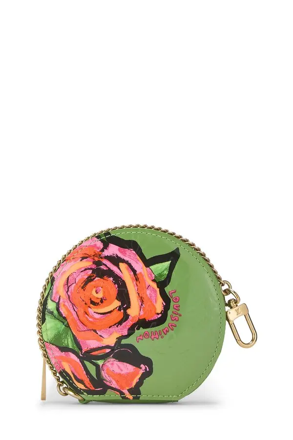 LOUIS VUITTON Stephen Sprouse X Monogram Vernis Roses Coin Purse - Green