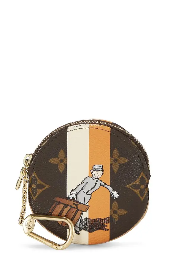 LOUIS VUITTON Monogram Canvas Groom Porte Monnaie Round