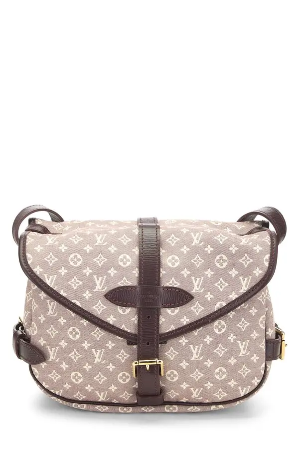 LOUIS VUITTON Burgundy Monogram Mini Lin Saumur Pm