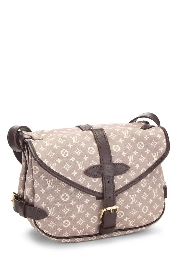 LOUIS VUITTON Burgundy Monogram Mini Lin Saumur Pm