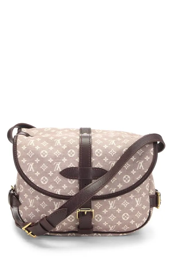 LOUIS VUITTON Burgundy Monogram Mini Lin Saumur Pm