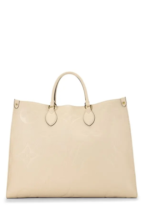 LOUIS VUITTON Monogram Empreinte Giant On The Go Tote Bag - Cream
