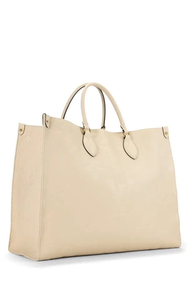 LOUIS VUITTON Monogram Empreinte Giant On The Go Tote Bag - Cream