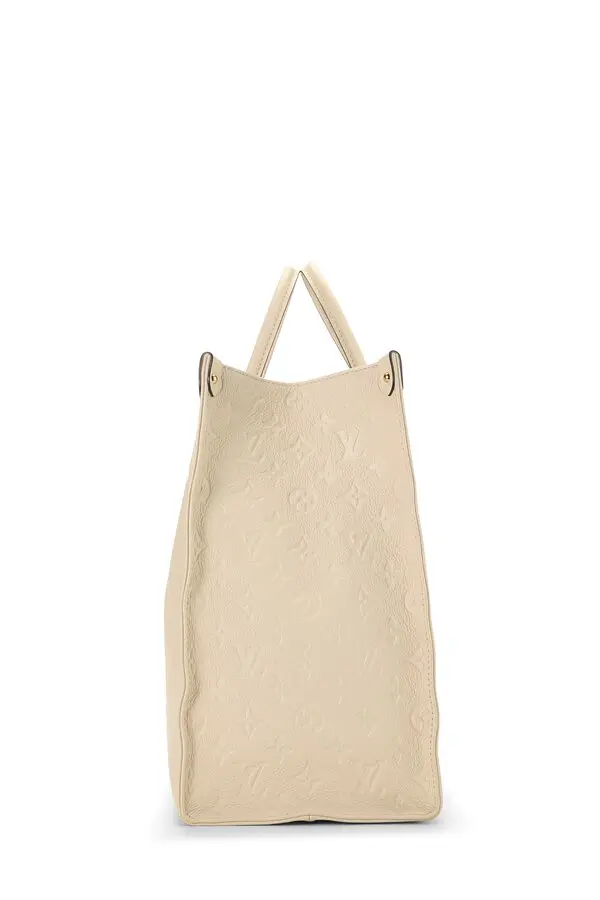 LOUIS VUITTON Monogram Empreinte Giant On The Go Tote Bag - Cream